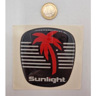 Logo Aufkleber Schriftzug „Sunlight“ Palme Deko Emblem Fiat Grillembl ...